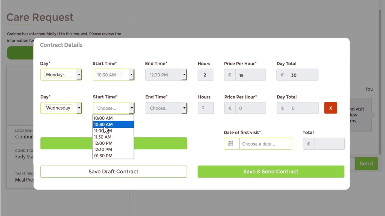 Home Care Direct - Creating A Contract (Carers)