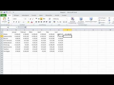 100 Excel 2010 Funktionen - Die Funktion SUMME