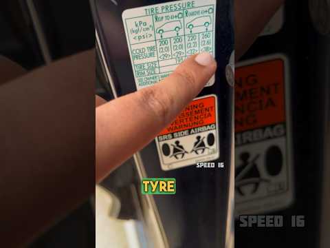 How to know recommend tyre pressure of your car #car #cars #automotive