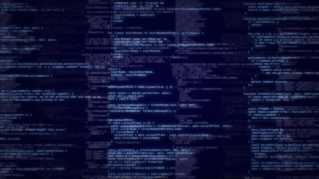 Blue Code Background Motion Graphics