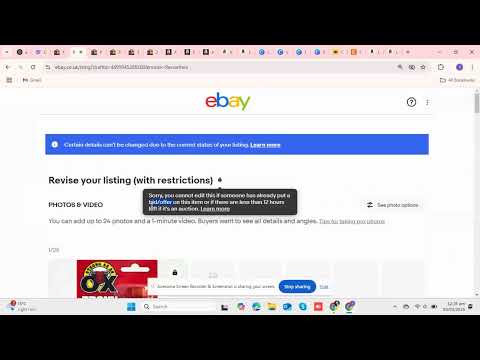 How to fix ebay listing error Revise your listing (with restrictions) unable to edit Product