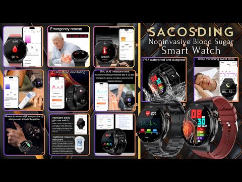 Best Smart Watch for Seniors: SACOSDING 2024 Noninvasive Blood Sugar Smart Watch #smartwatch #wow