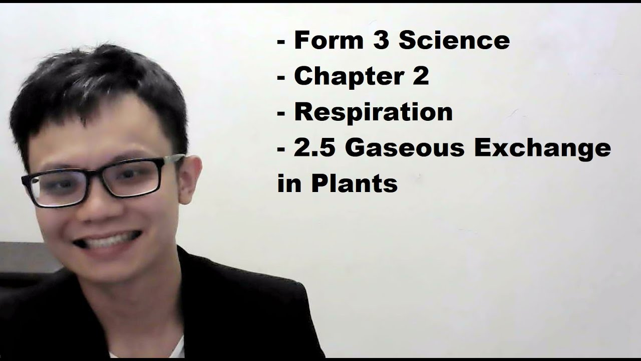 - Form 3 Science- Chapter 2- Respiration- 2.5 Gaseous Exchange in Plants
