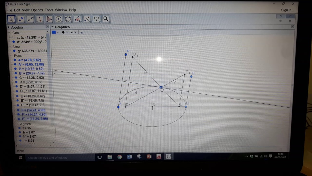 Geogebra - Week 6 Lab 2