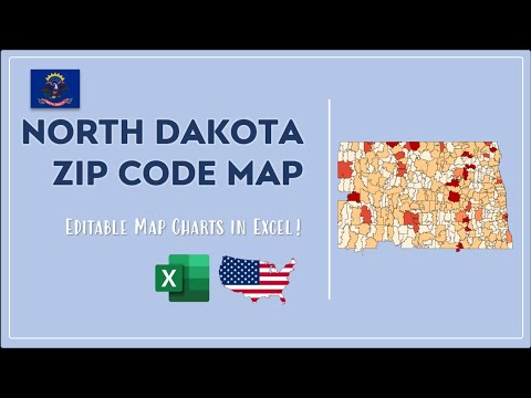 North Dakota Zip Code Map in Excel - Zip Codes List and Population Map