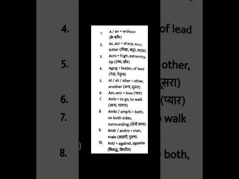 List of 220 Root words ll part 1 ll #words #vocabulary #banking #ssc #rbi #trending #viral #shorts