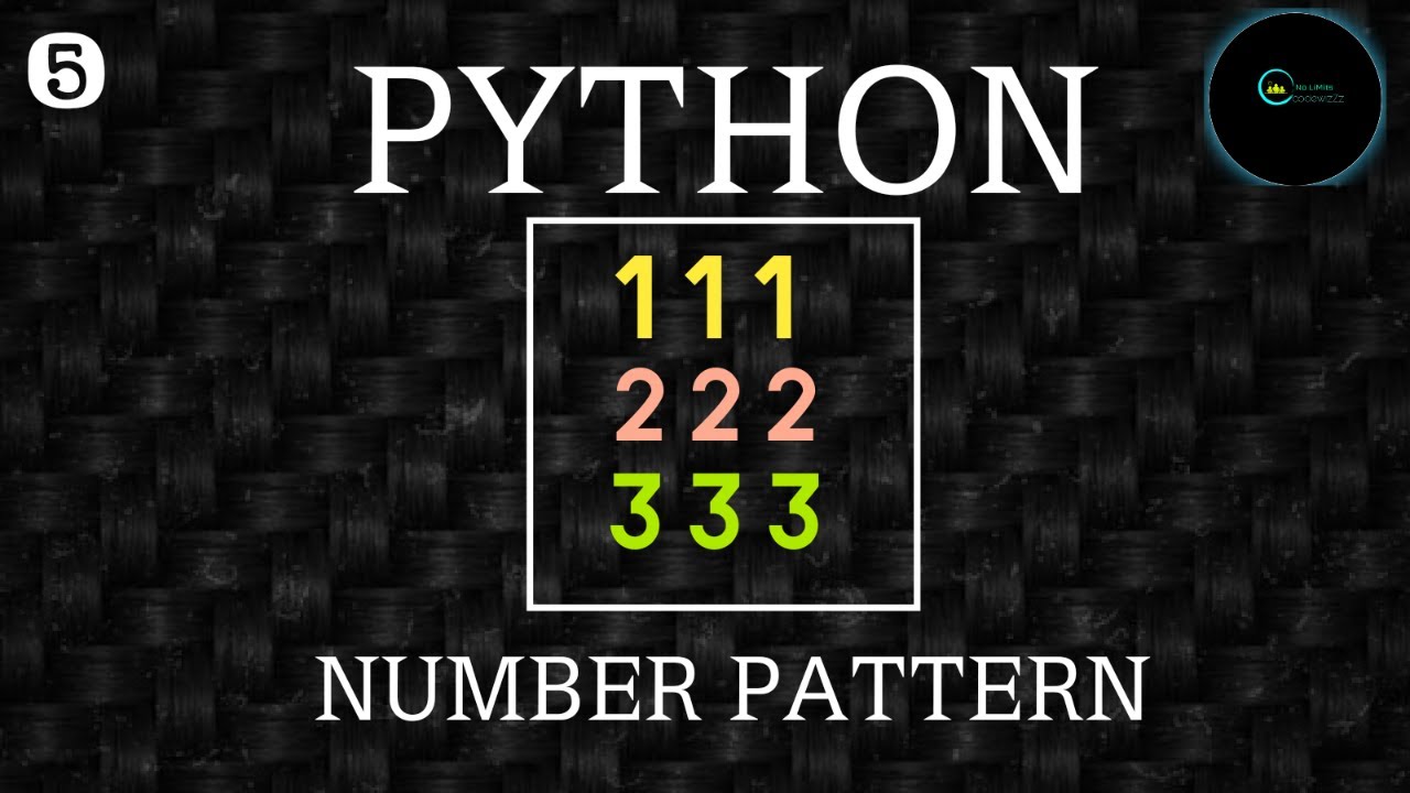 Python pattern programs || How to make number pattern program in python