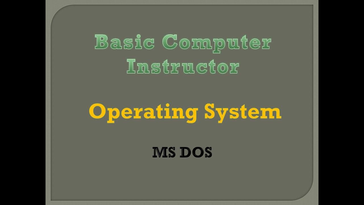 9. Operating System: MS DOS PDF Notes available in description