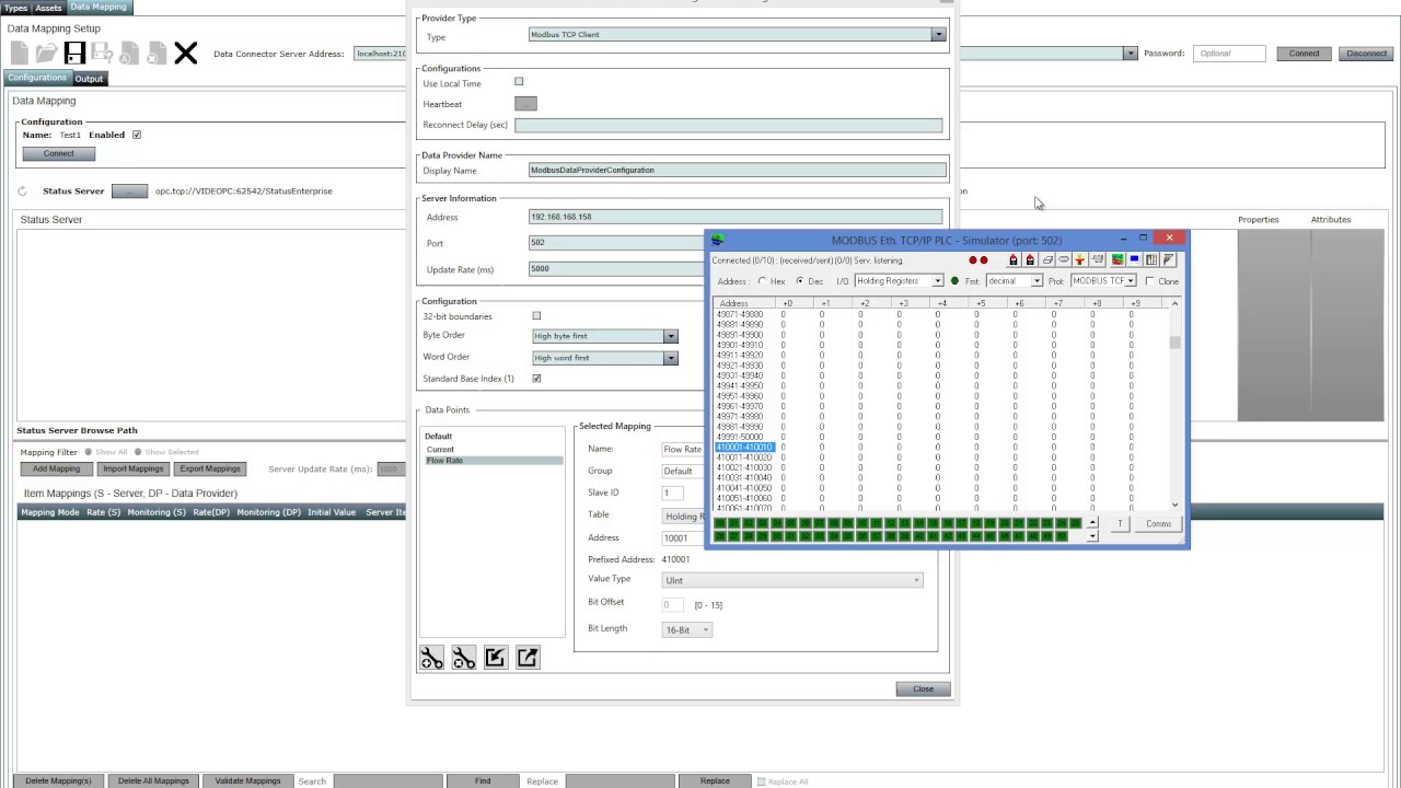 Configuring Live Data From a Modbus TCP Slave