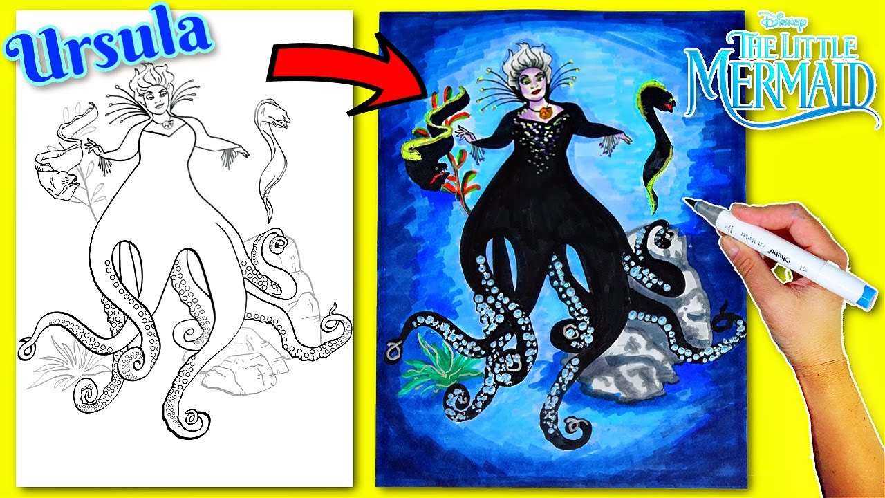 Disney The Little Mermaid 2023 Movie Coloring Ursula, Melissa McCarthy