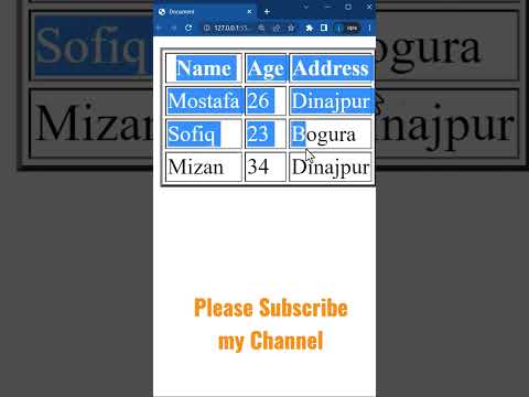 HTML table background color change || #tablebgcolor #shorts