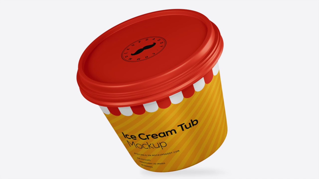 Mini Ice Cream Tub Mockup Free Psd