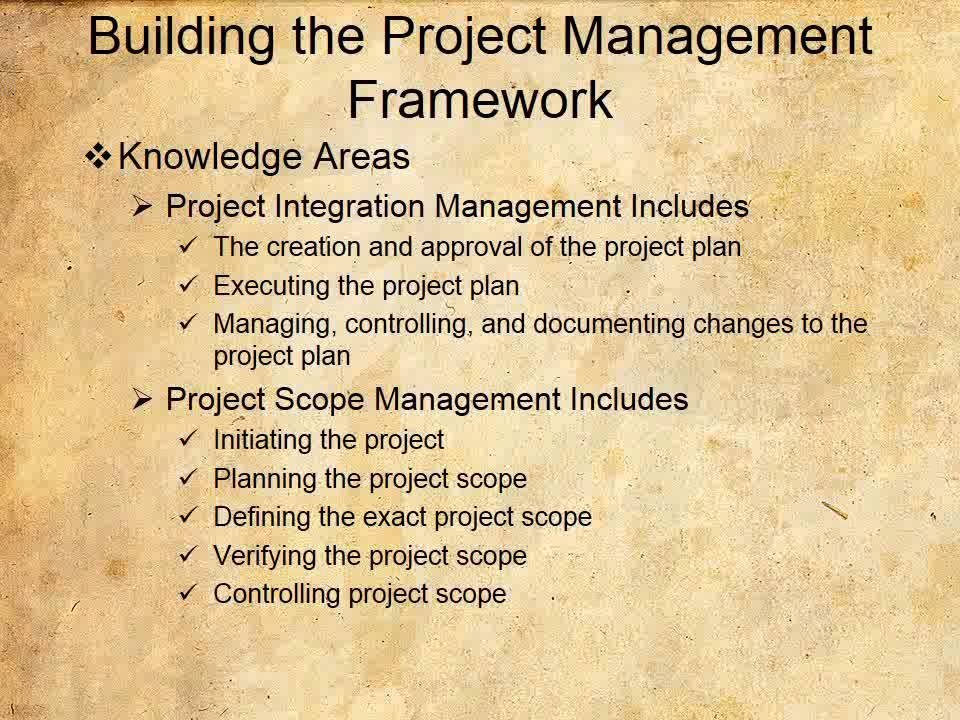 Building the Project Management Framework