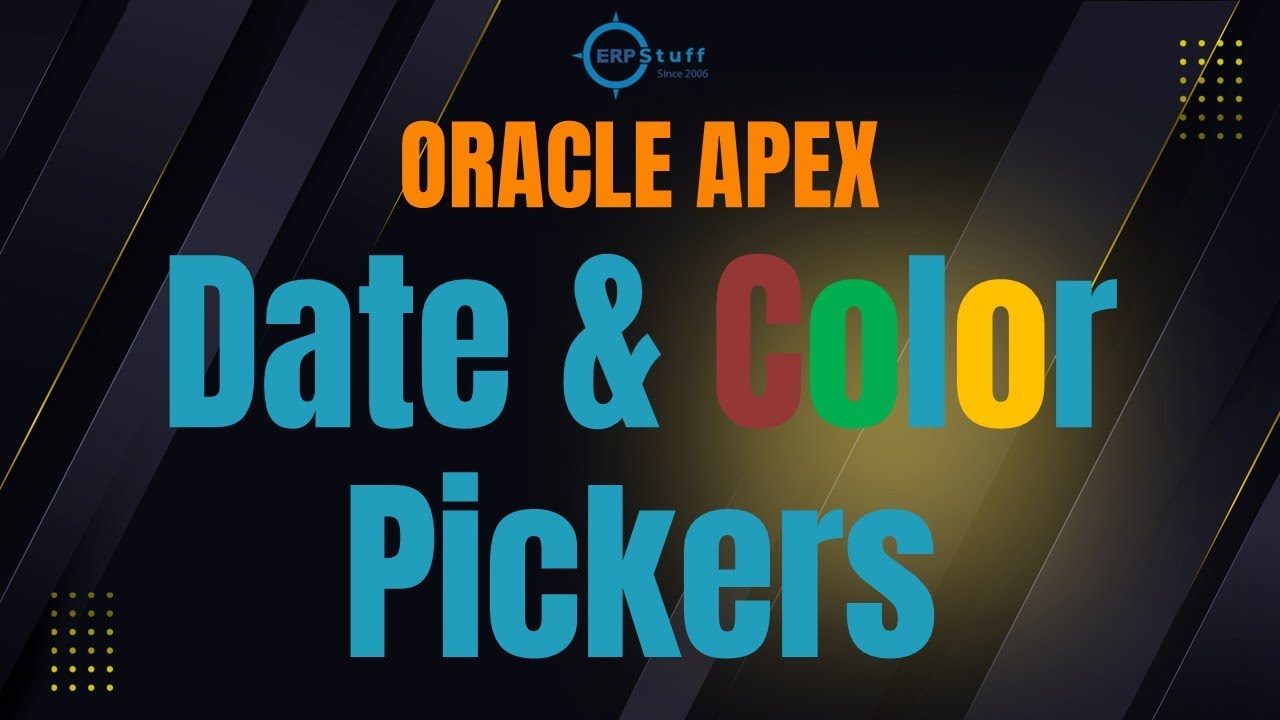 Oracle APEX Date and Color Pickers Explained