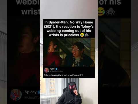 In Spider-Man: No Way Home (2021), the reaction to Tobey’s webbing