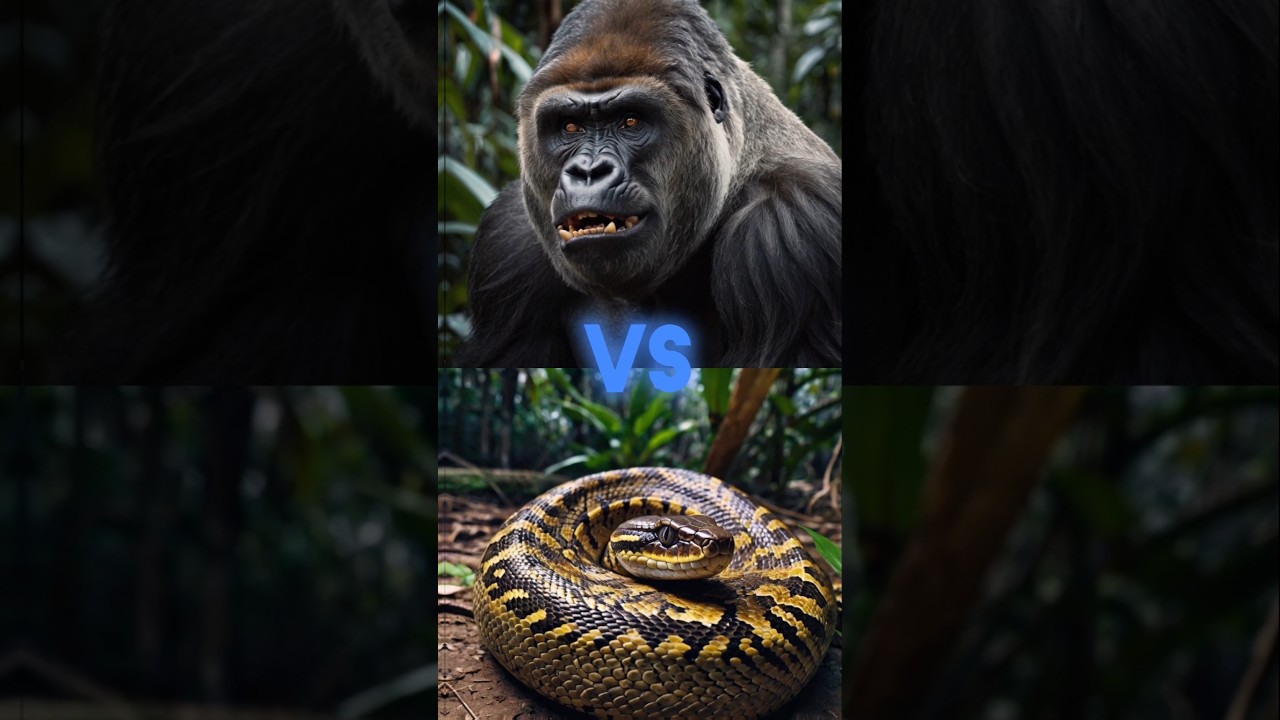 Gorilla Crushes Giant Python in Savage Jungle Battle!