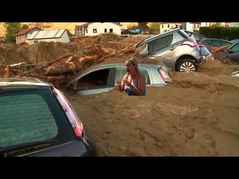 A terrible day for Italy! Flood sweeps everything away in its path in Scordia, Sicily, Italy