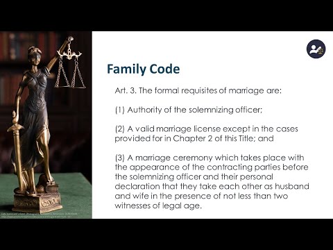 Formal Requisites of Marriage: Article 3, Family Code