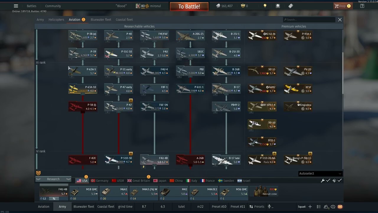 War Thunder  ( My USA Tech-tree progress