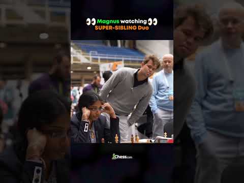 Magnus watches Vaishali and Praggnanandhaa #shorts #chess