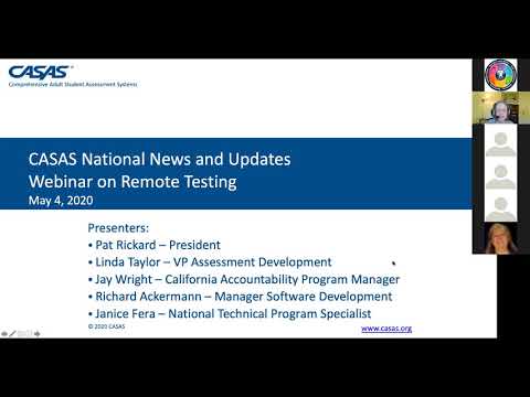 Remote CASAS Pre and Post Testing