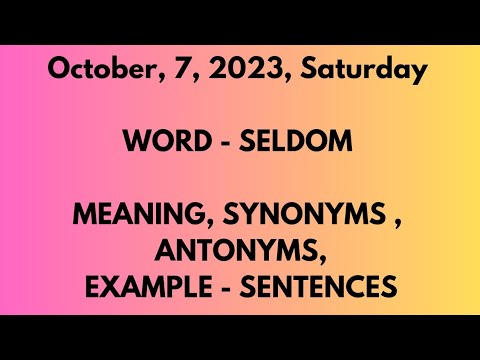 Seldom meaning in hindi #learn #english #vocabulary #synonyms #rare #sentences #grammar #education