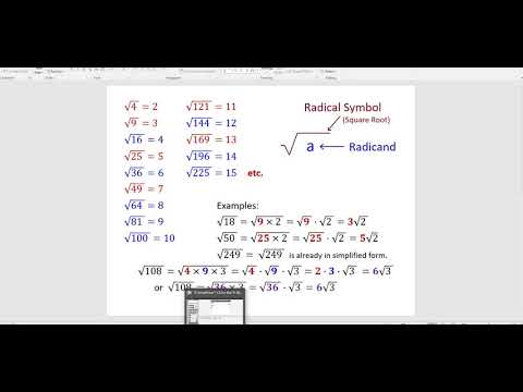 Simplifying Radicals using the TI-84 Calculator