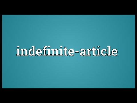 Indefinite-article Meaning