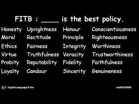 Similar words for HONESTY