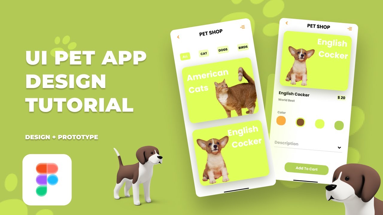 Pet App Design In Figma | Figma Pet Adobtion App design Tutorial | Design + Prototype @theuichamp