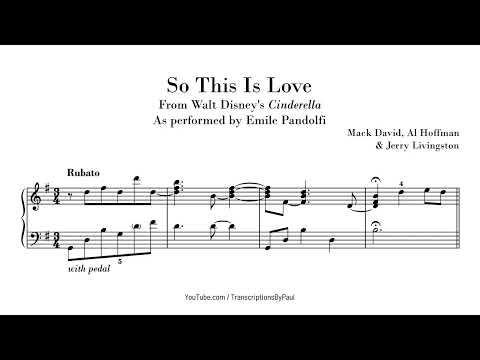 So This Is Love (The Cinderella Waltz) - Emile Pandolfi - Sheet music transcription