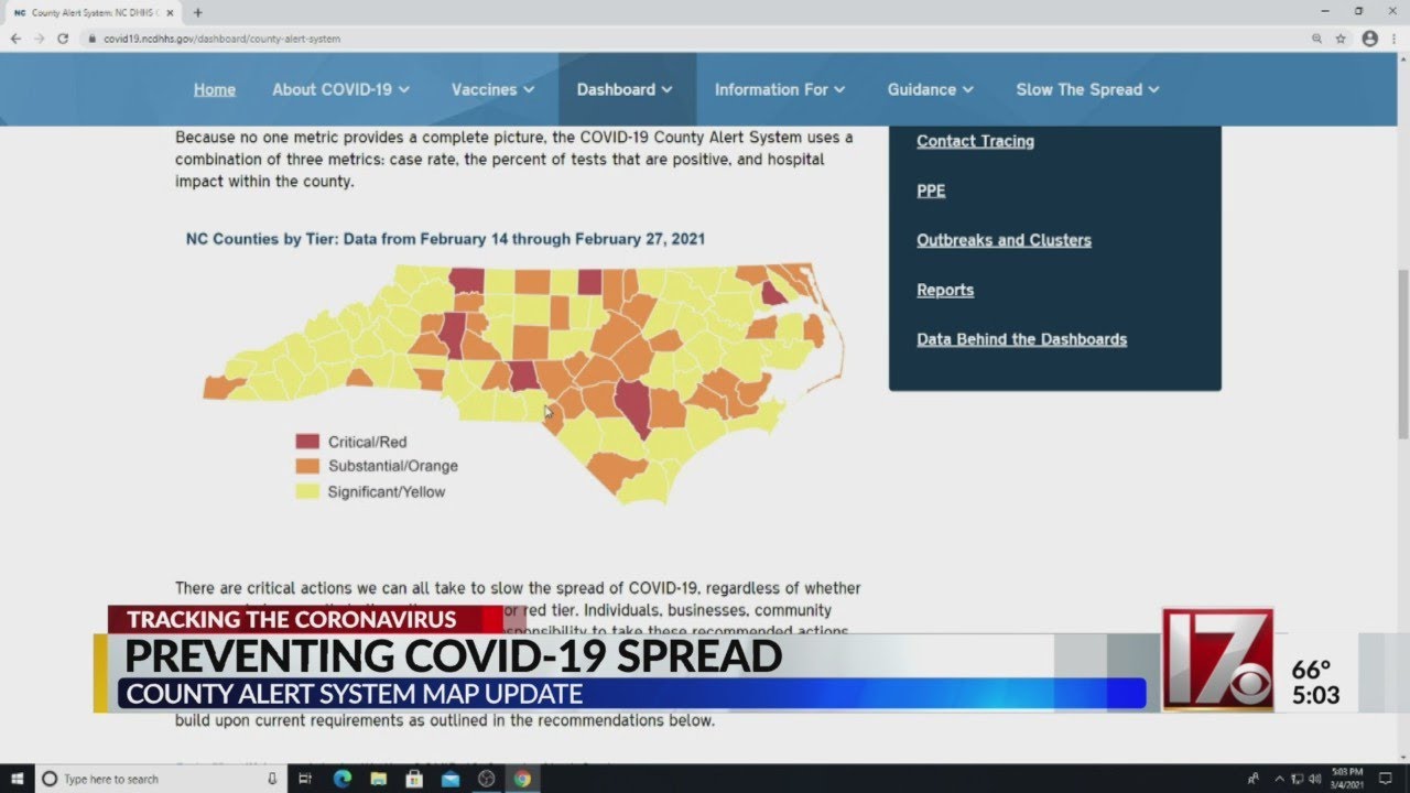 NC County Alert map updated, only 6 counties remain in red
