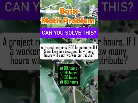 A project requires 1200 labor hours. If 15 workers are assigned, how many hours will each worker