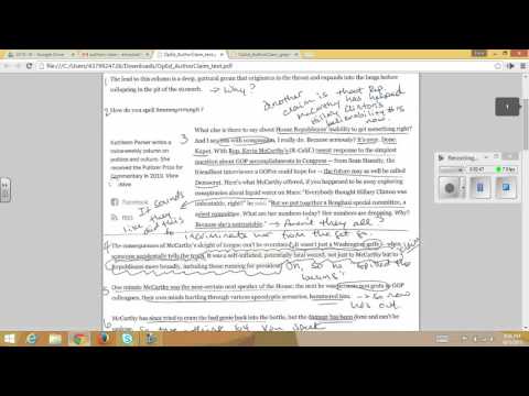 author's claim and evidence