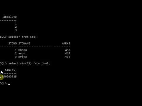 abs, sin & cos | sql functions | oracle database 11g version 2 |