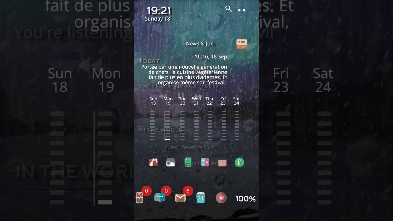 Klwp theme : Rain