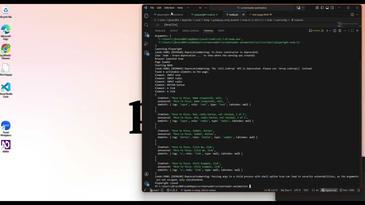 Automating Screen Reader Testing