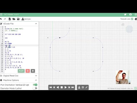 CNC mill intro to G-code - Part 3 (G17 G20 M6 M3 M30)