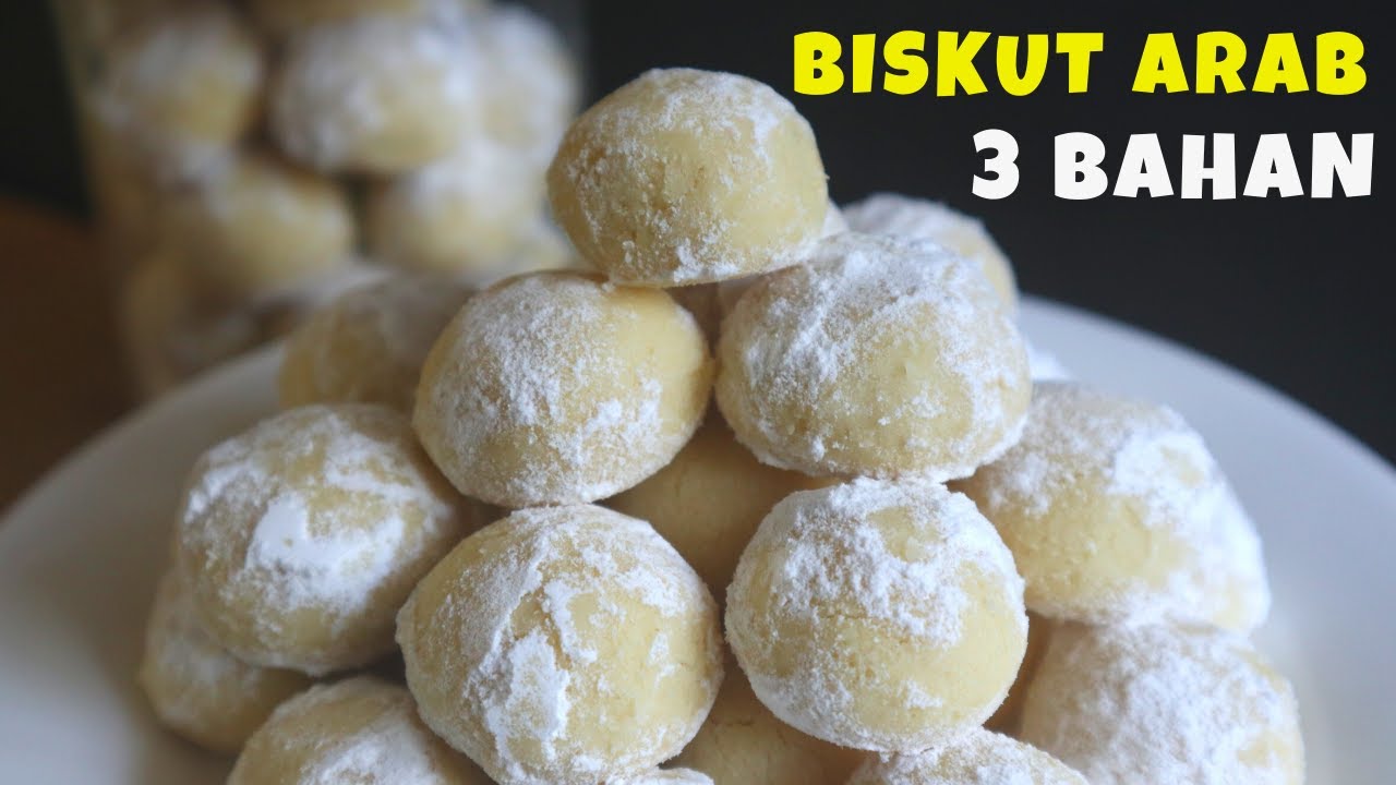 Biskut Arab | Kuih Raya Paling Mudah Dan Sedap | 3 Bahan Je | Arab Cookies