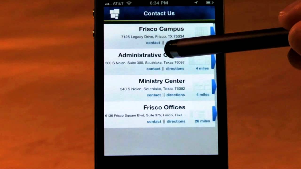 Contact Us - Gateway Church App Tutorial