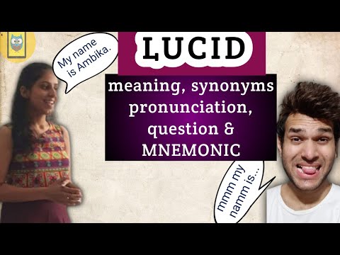 #26 Lucid | Meaning Mnemonic Pronunciation | Vocabulary | Barron’s 333| CAT GRE GMAT SAT CDS SSC CGL