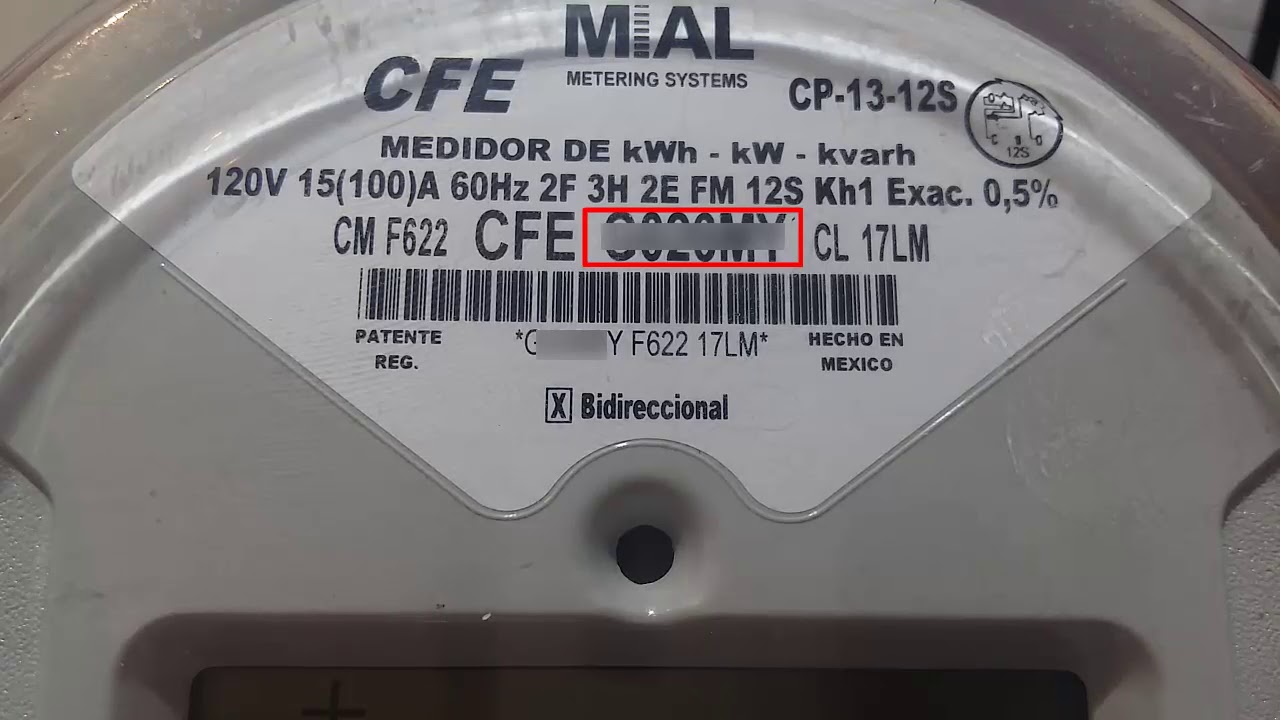 Cómo saber cual es el numero de medidor CFE