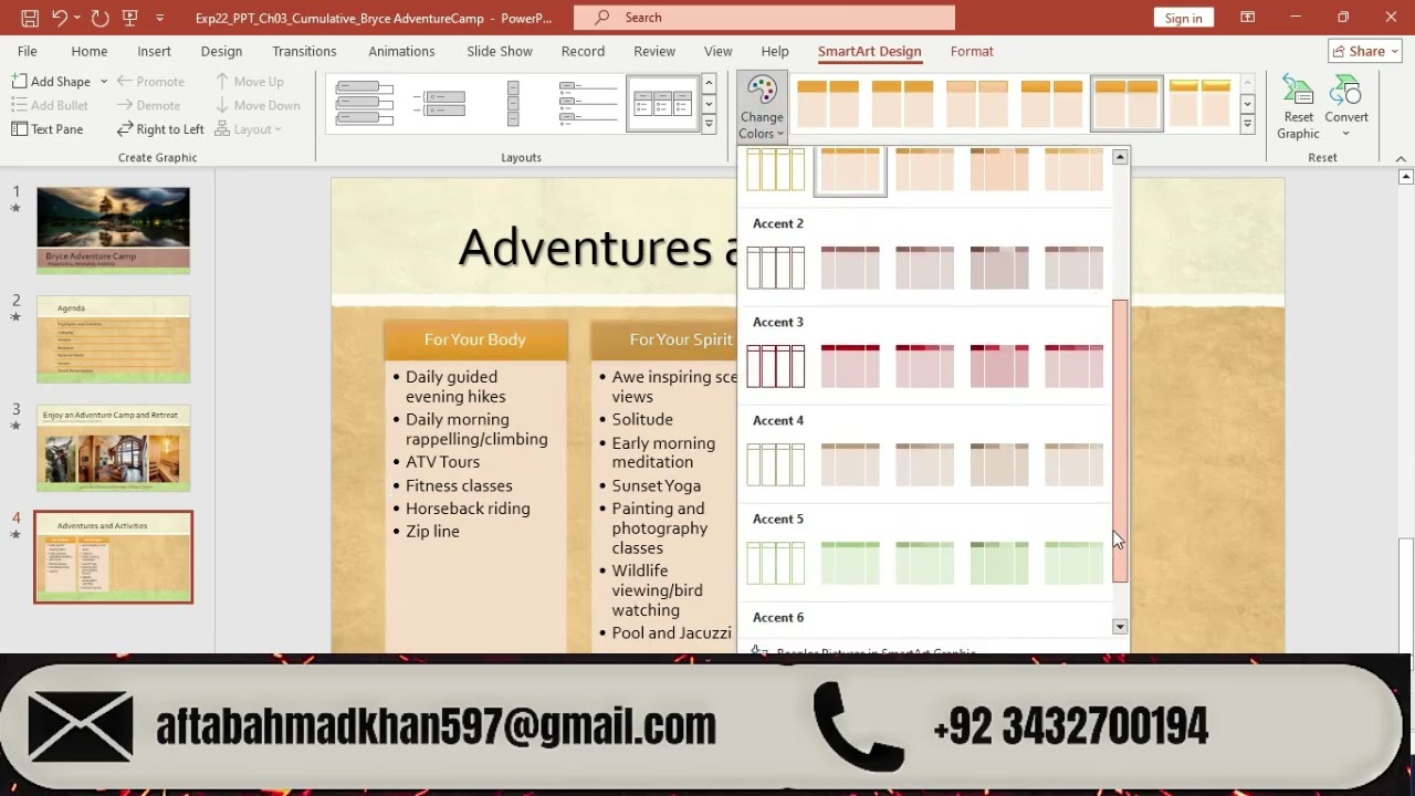 Exp22 PowerPoint Ch03 Cumulative Bryce Adventure Camp