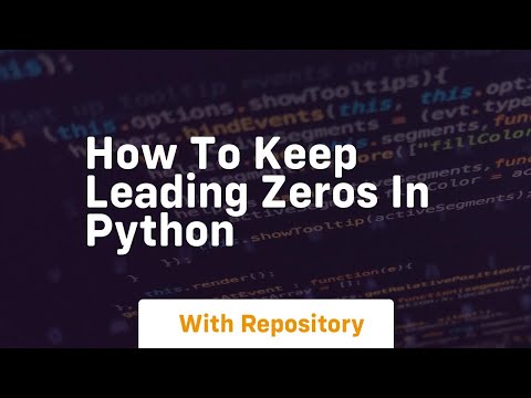 how to keep leading zeros in python