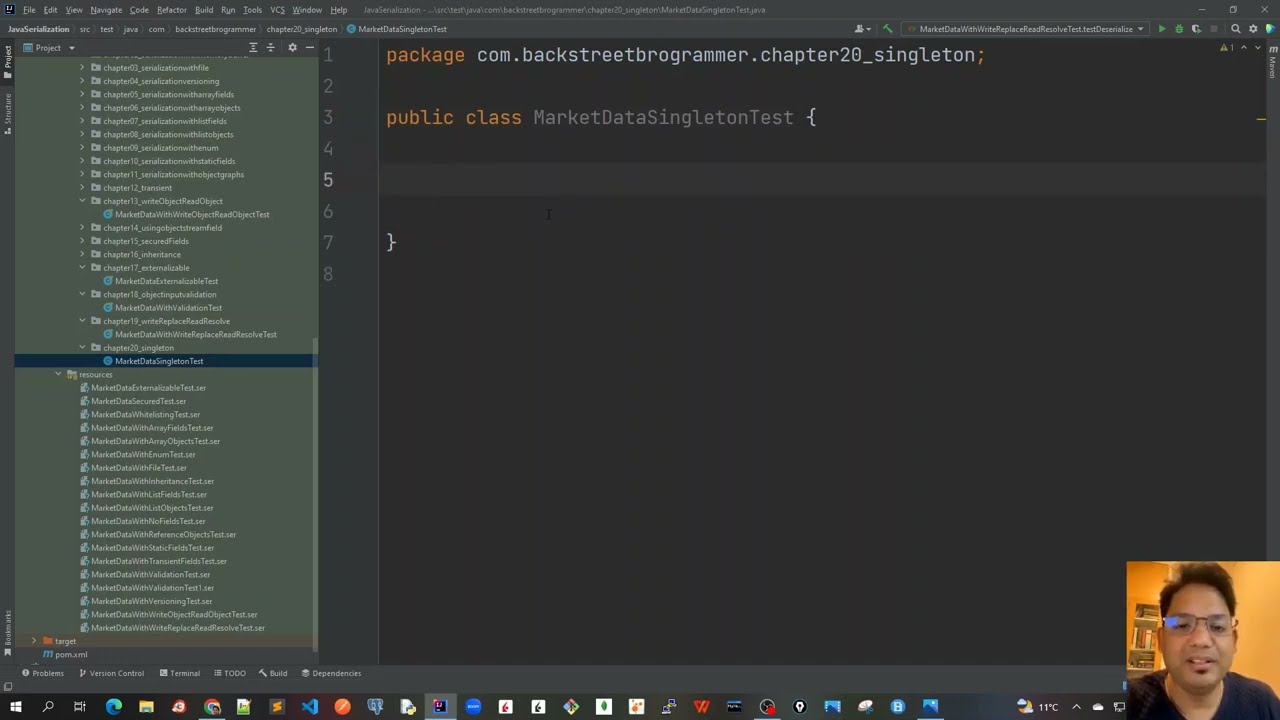 53 - Java Serialization with Singleton pattern and readResolve() - Unit Tests Code Demo