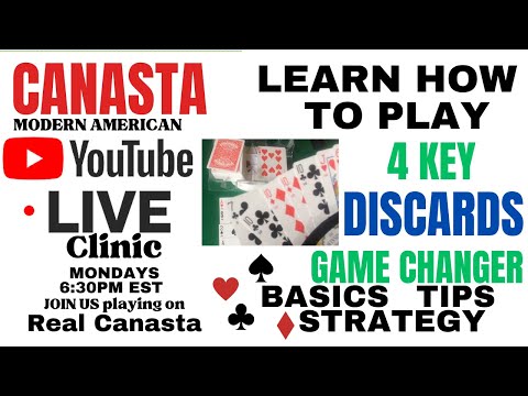 How to Play Canasta 4 Key DISCARDS keeping track of Aces and 7s Clinic 2024 5-13 #tutorial #canasta