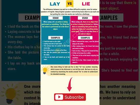 Learn English Vocabulary - Lay vs Lie #english #englishvocabulary #vocabulary