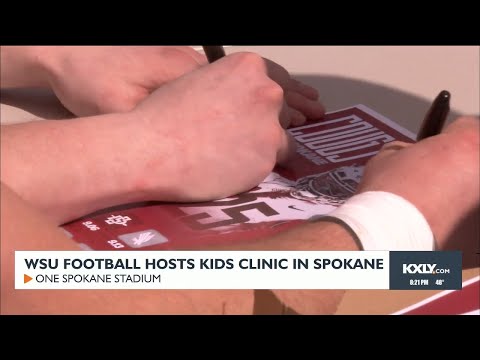 WSU football hosts kids clinic in Spokane