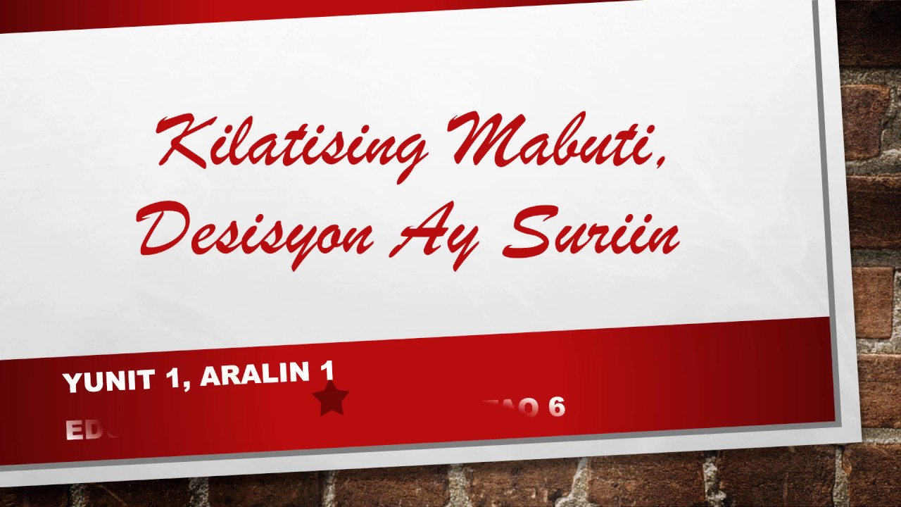 ESP 6 Quarter 1 Lesson 1