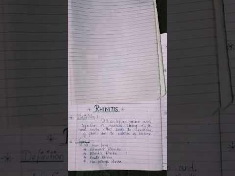 Rhinitis/Definition/Type/Sign and symptoms/Pathophysiology/Investigation/Treatment.